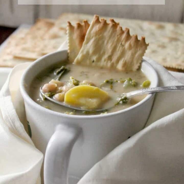 Spicy Broccoli Rabe & White Bean Soup - The Kitchen Prep Blog