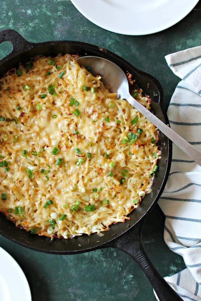 Irish Cheddar & Cabbage Hash Brown Skillet - The Kitchen Prep Blog
