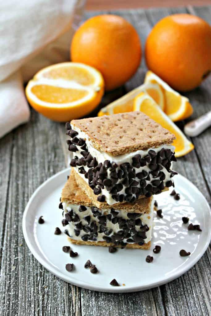 Easy No-Churn Orange-Chip Ice Cream Sandwiches