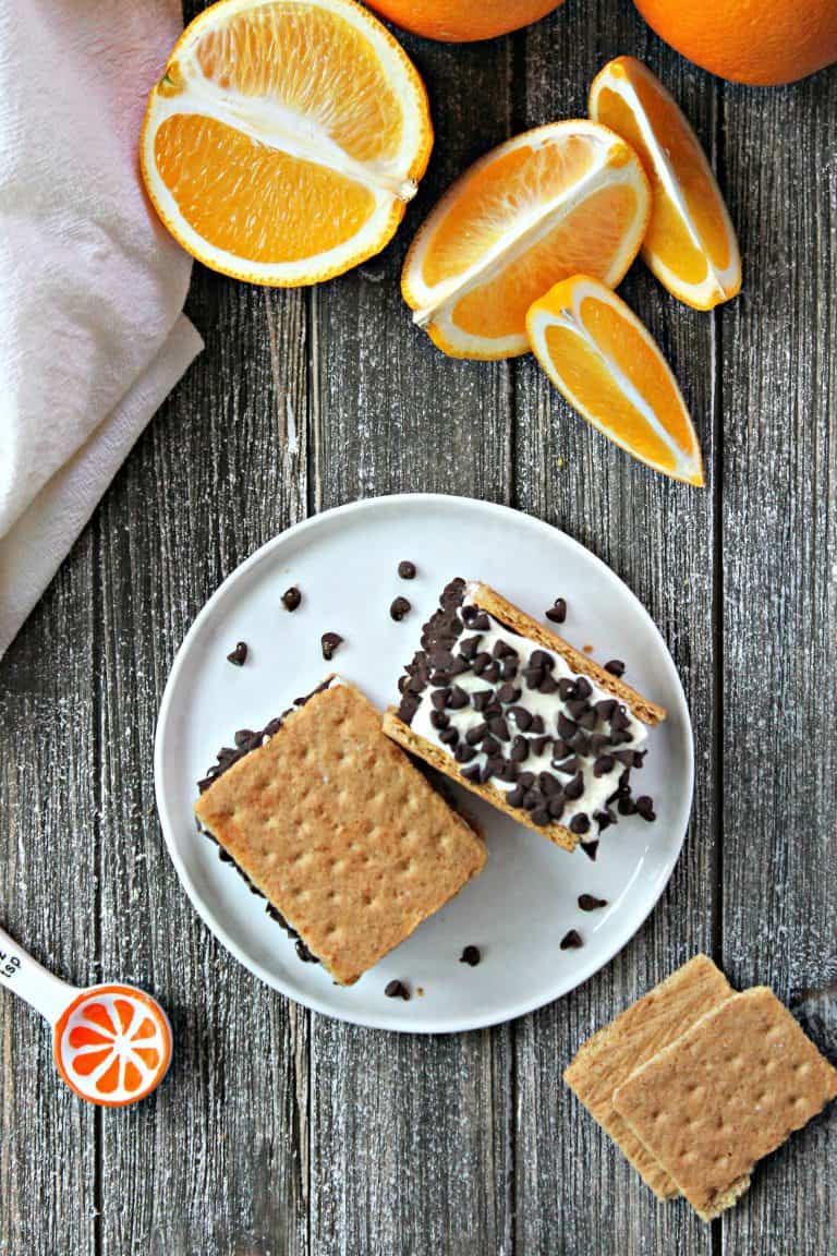Easy No-Churn Orange-Chip Ice Cream Sandwiches