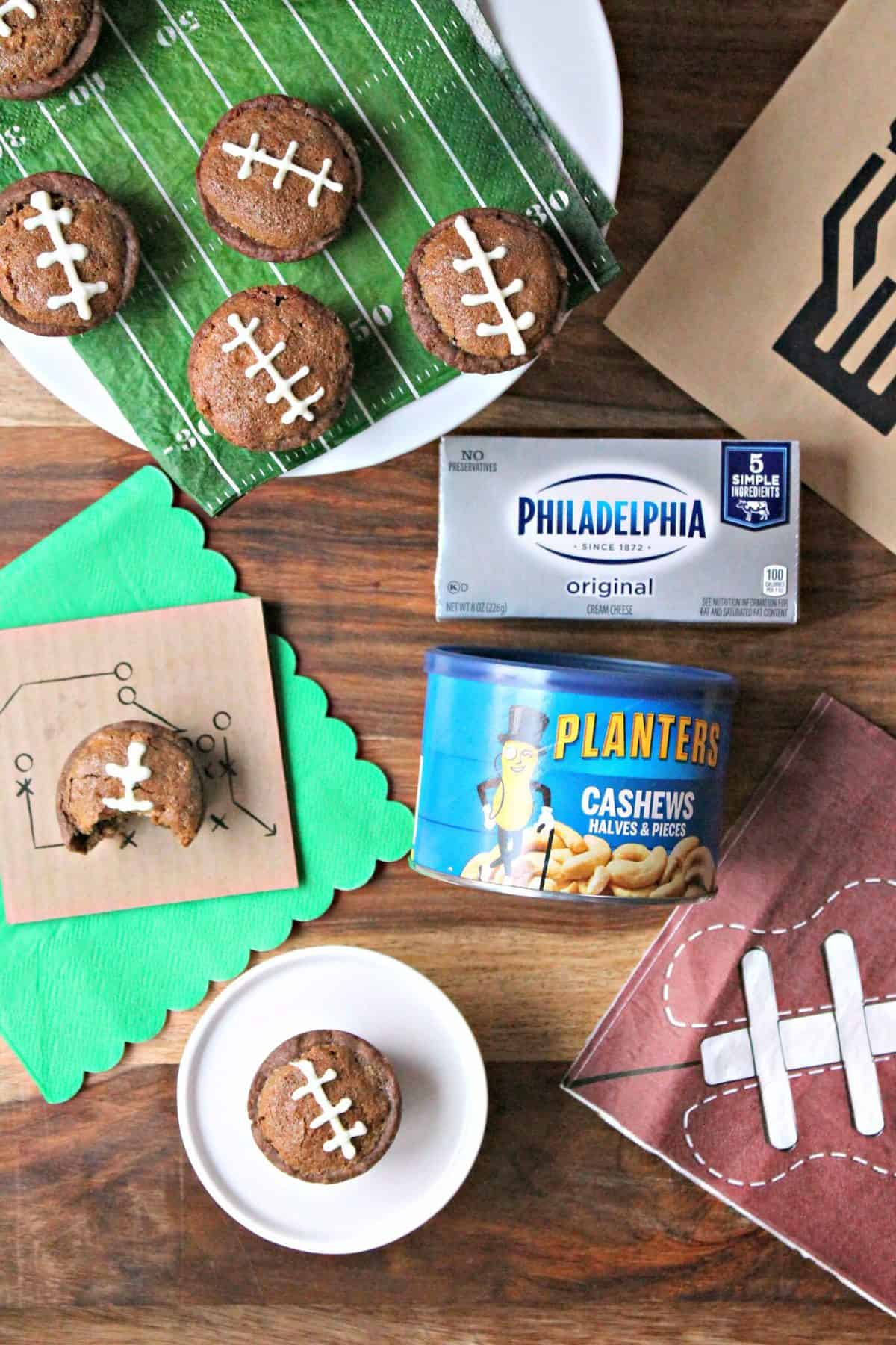 Football Pie Cookie Cups - The Kitchen Prep Blog